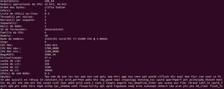 lscpu | Guia Linux
